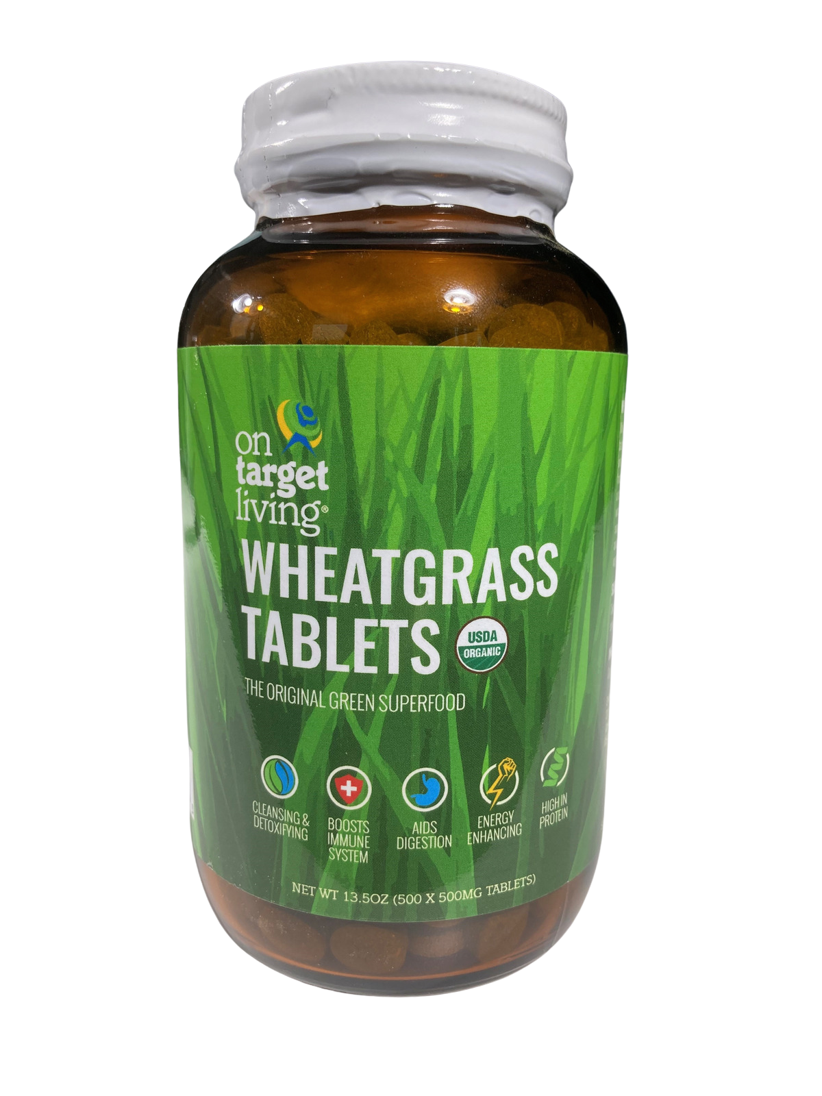 Wheat Grass Tablets- 500 Tablets – On Target Living